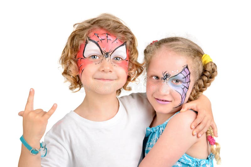 Face painting, spider web stock image. Image of lovely - 33234817