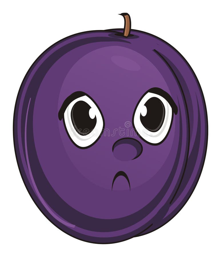 Face of plum stock illustration. Illustration of cartoon - 90774537