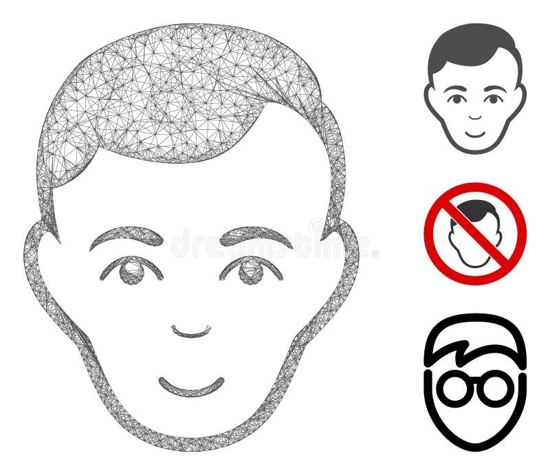 Face Polygonal Web Vector Mesh Illustration Stock Vector - Illustration ...