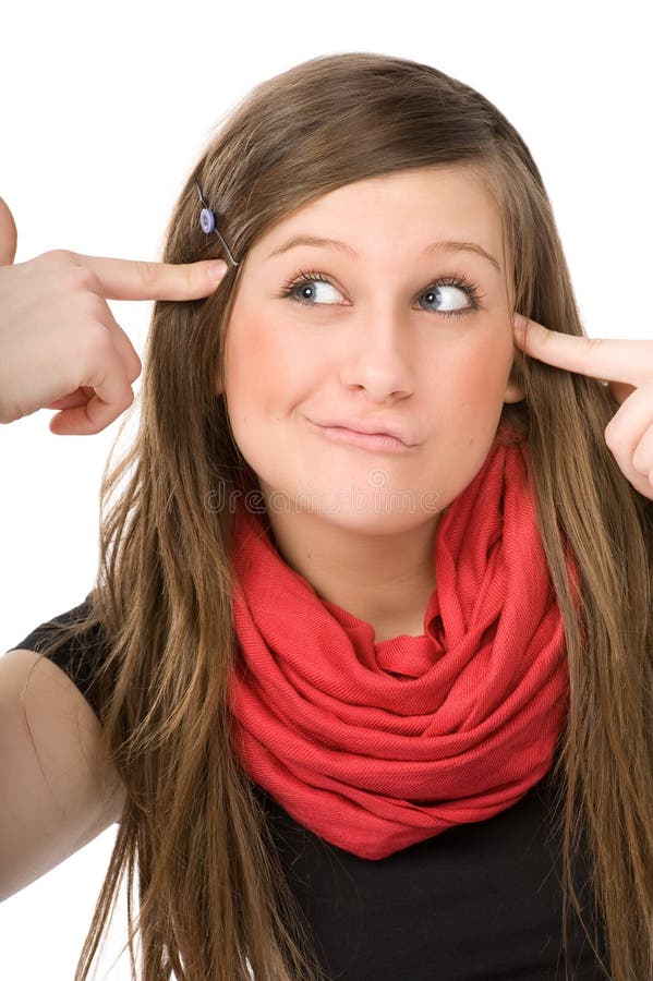 Face Portrait of Crazy Girl Stock Photo - Image of portrait, smile ...