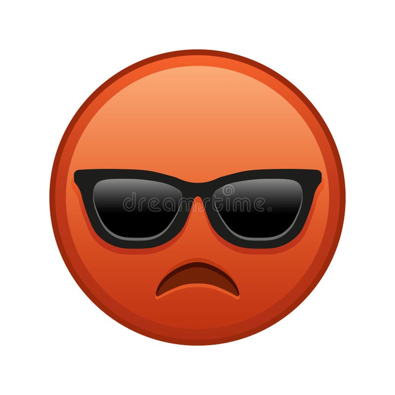 Face Pouting Lips with Sunglasses Large Size of Red Emoji Smile Stock ...