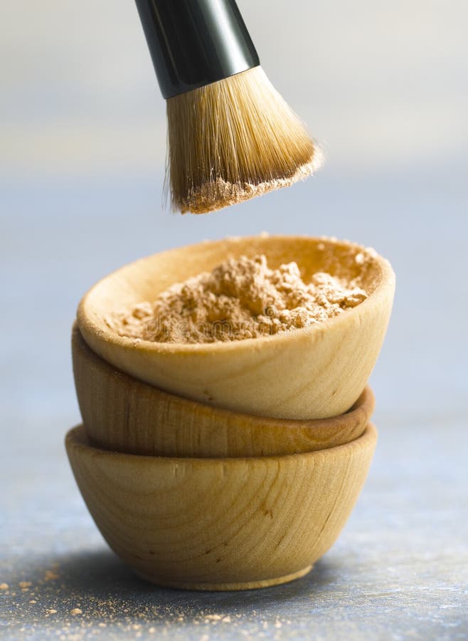 Face Powder stock image. Image of bowls, foundation, brush - 12941181