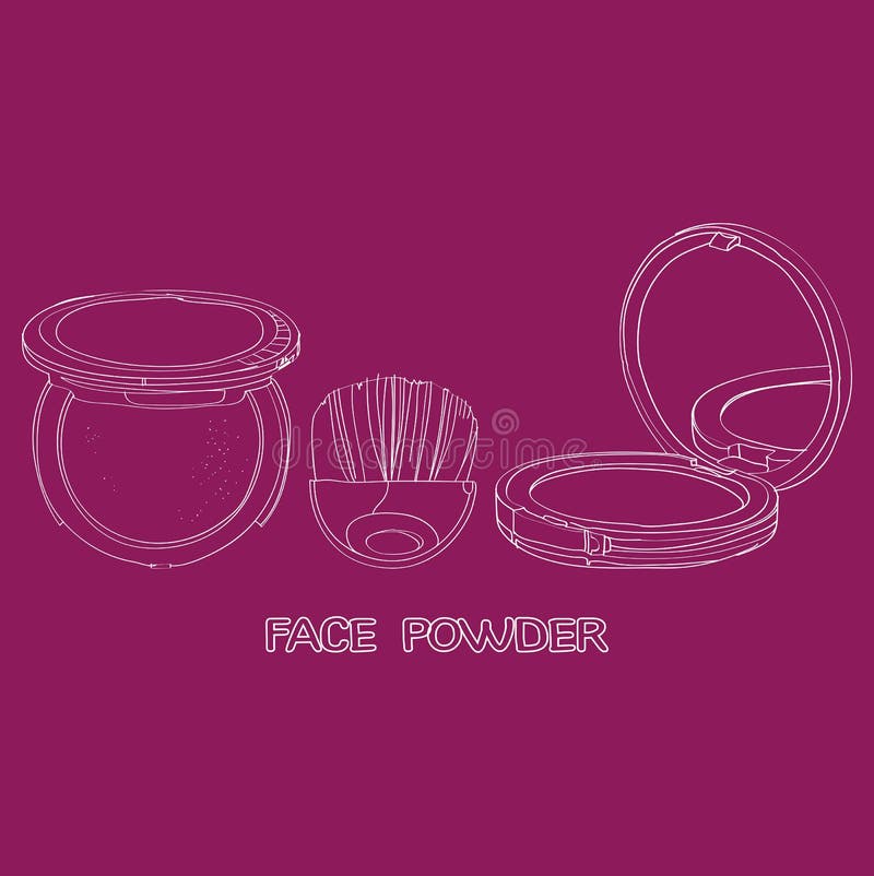 Face powder and brush stock vector. Illustration of face - 36317574