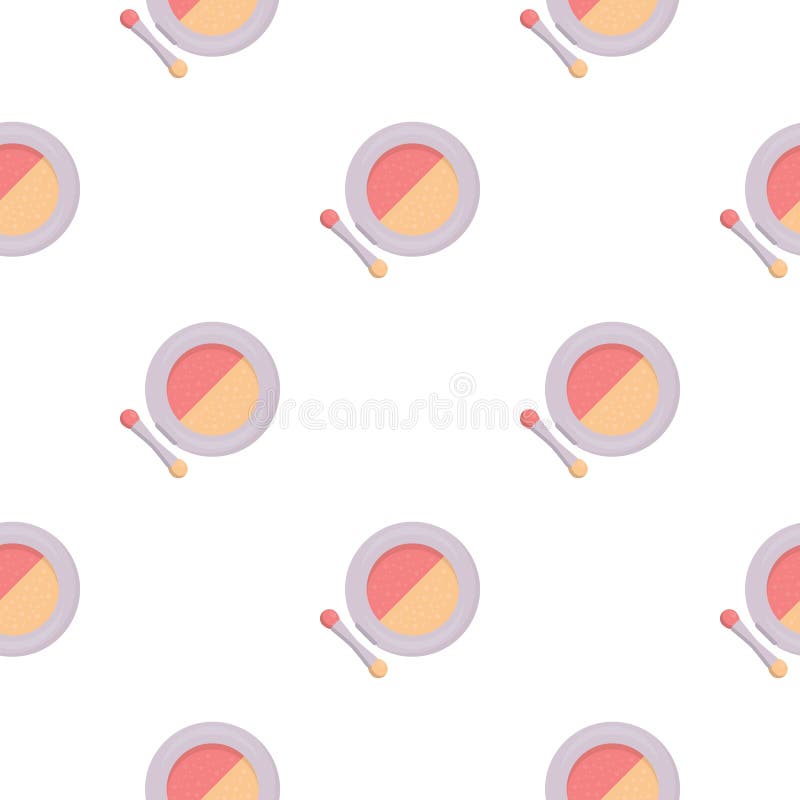 Face Powder Icon in Cartoon Style on White Background. Make Up Pattern ...