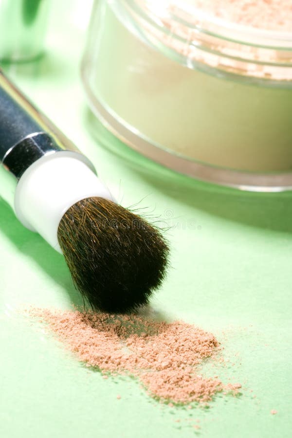 Face Powder and Orchid Flower Stock Image - Image of cymbidium, brush ...