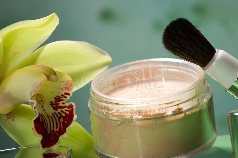 Face Powder and Orchid Flower Stock Image - Image of orchid, makeup ...
