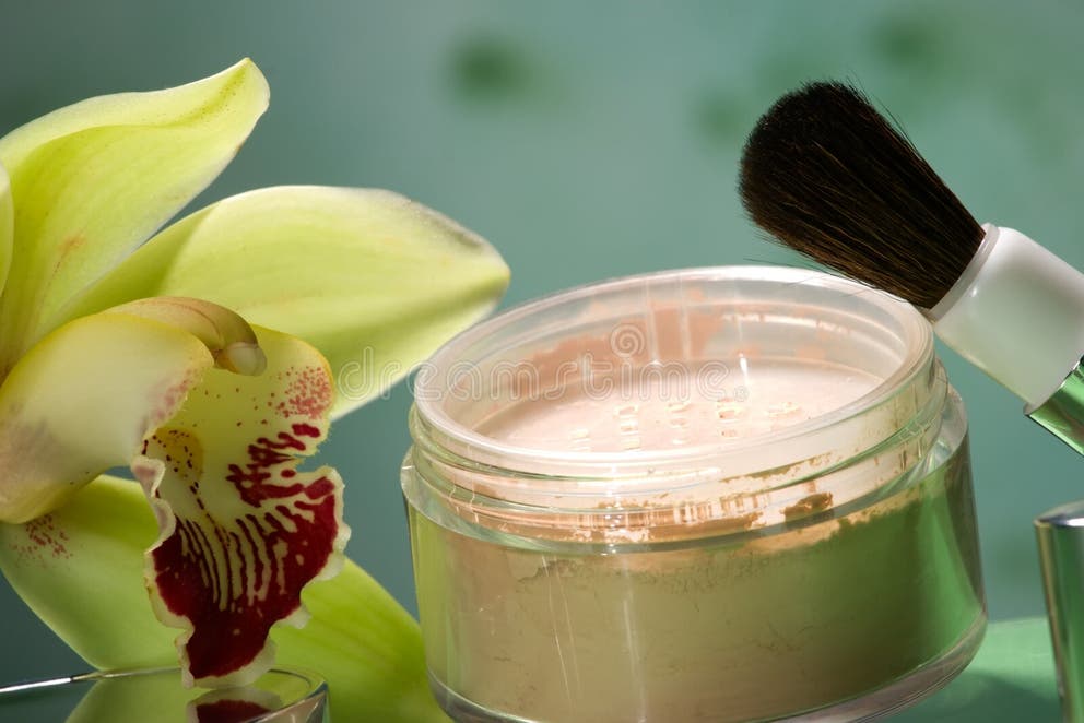 Face Powder and Orchid Flower Stock Image - Image of orchid, makeup ...