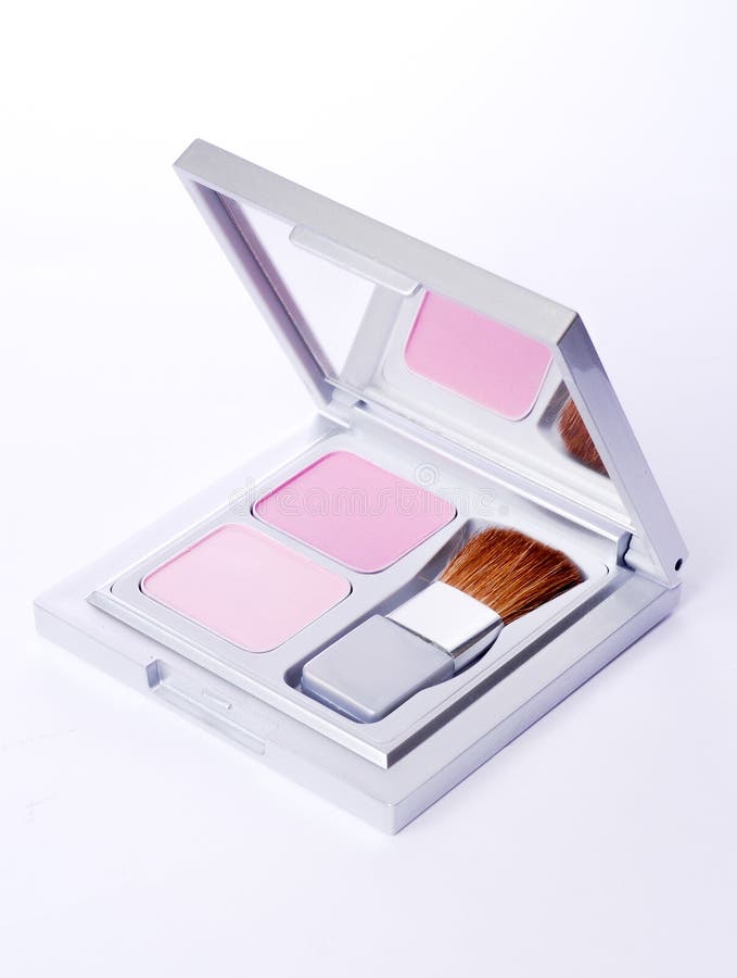 Face Powders and Brush for Make Up Stock Photo - Image of horizontal ...
