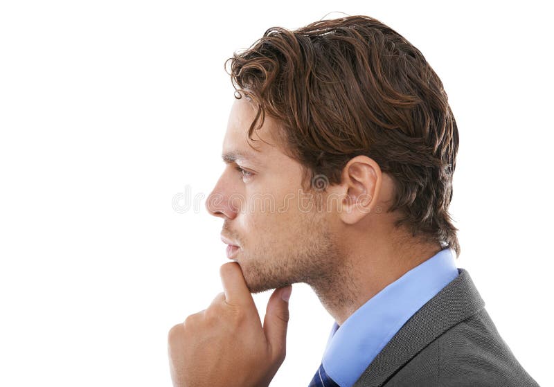 Face Profile, Thinking and Business Man Ideas for Problem Solving ...