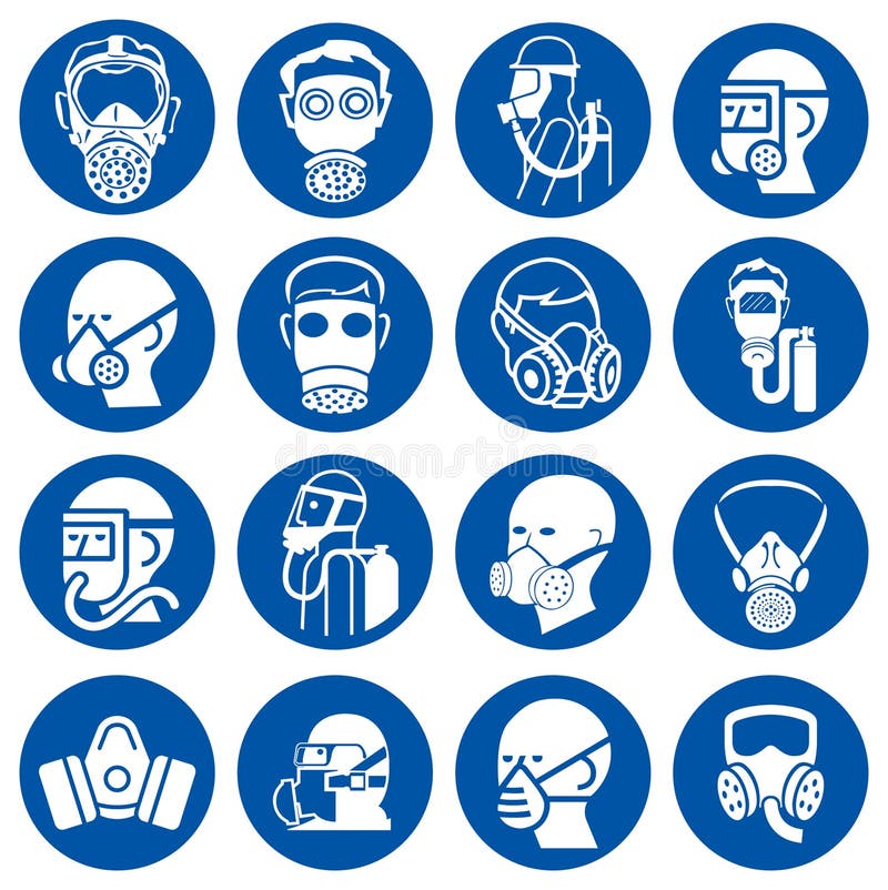 Face Protection Set Symbol Sign,Vector Illustration, Isolated on White ...