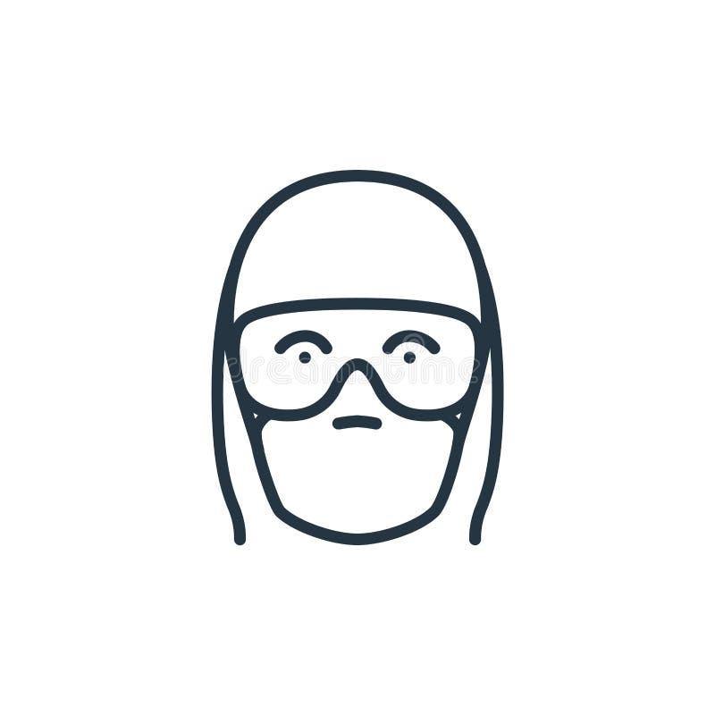 Face Protection Vector Icon Isolated on White Background. Outline, Thin ...