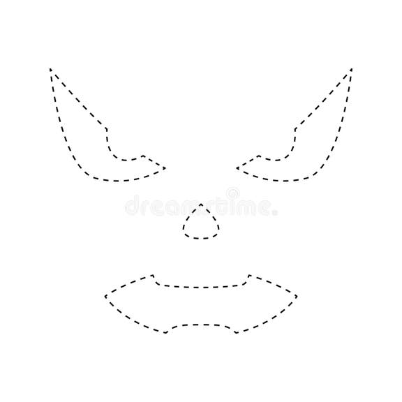 Face Pumpkin Tracing Worksheet for Kids Stock Vector - Illustration of ...