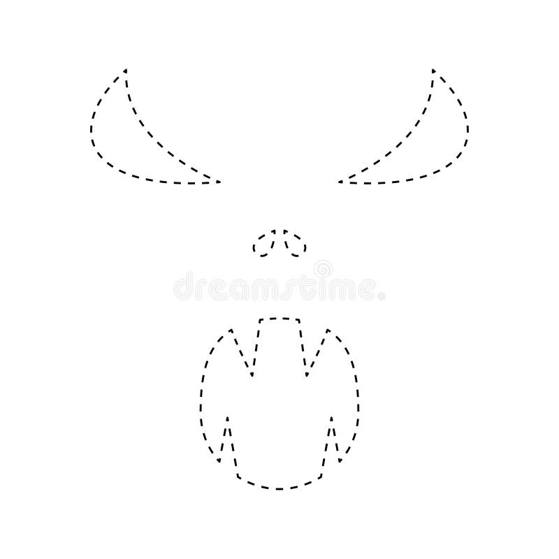 Face Pumpkin Tracing Worksheet for Kids Stock Vector - Illustration of ...