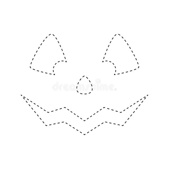 Face Pumpkin Tracing Worksheet for Kids Stock Vector - Illustration of ...