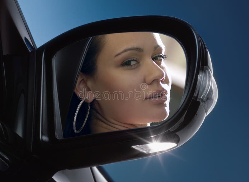Rear-view mirror stock image. Image of horizontal, human - 8886241