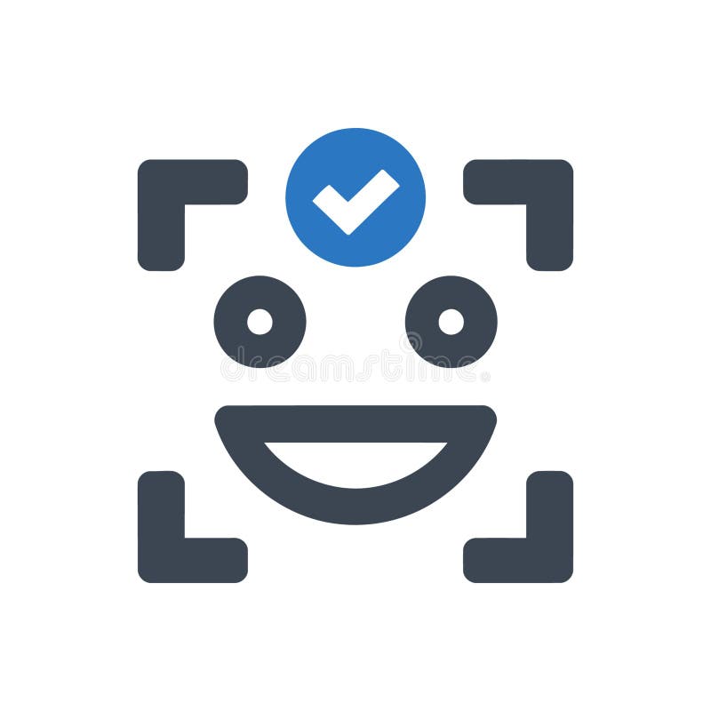 Face Recognition Approval Icon Stock Vector - Illustration of camera ...