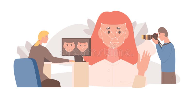 Face Recognition, Biometric Identification System Flat Vector ... Face Recognition, Biometric Identification System Flat Vector ...