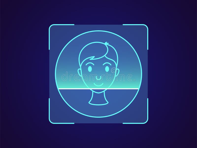 Face Recognition. Biometric Scanning System for Human Head, Face ID ...