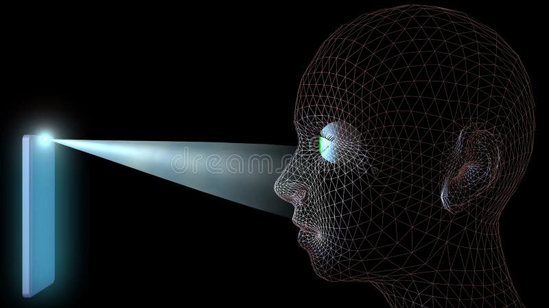 Face Recognition , Biometric Verification and Scanning Ray, Light Beam ...