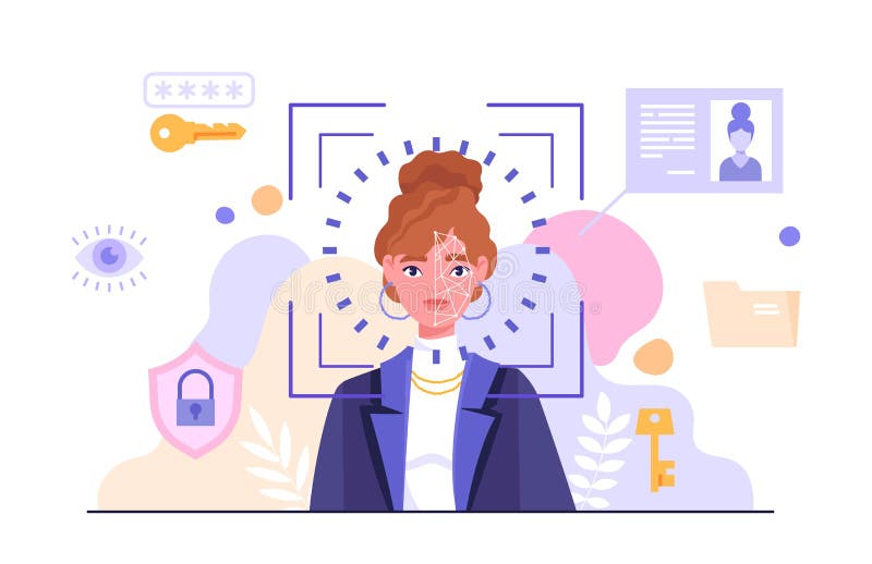 Face recognition concept stock vector. Illustration of identity - 260087827
