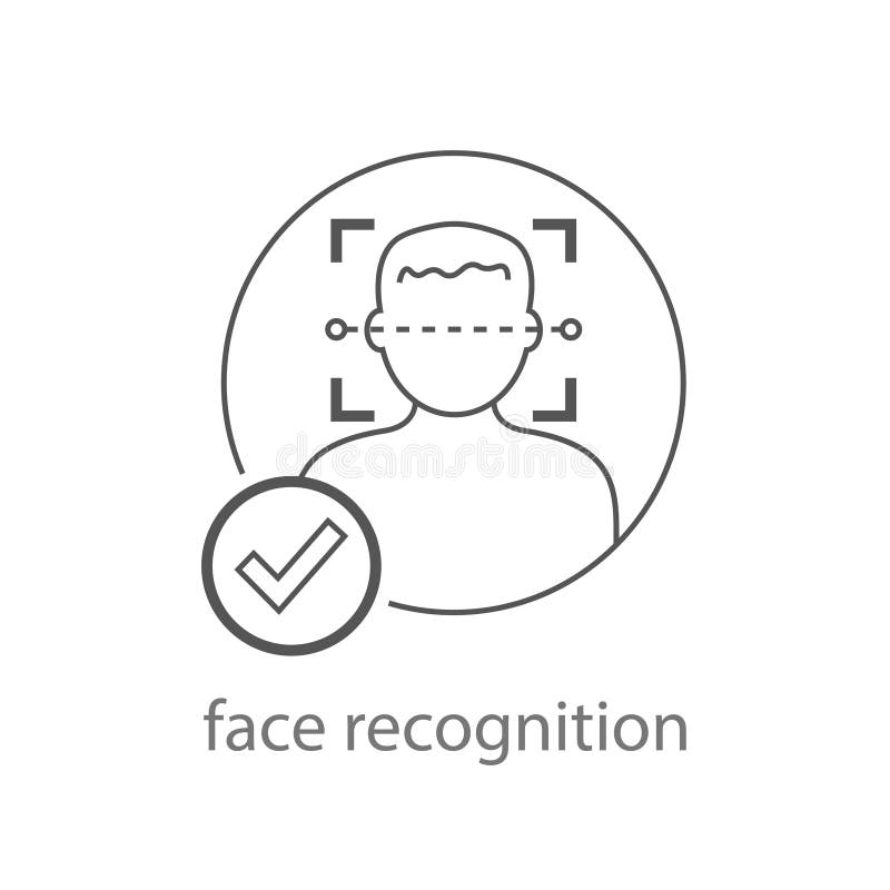 Face Recognition Icon Vector. Facial Identification Illustration. Faces ...