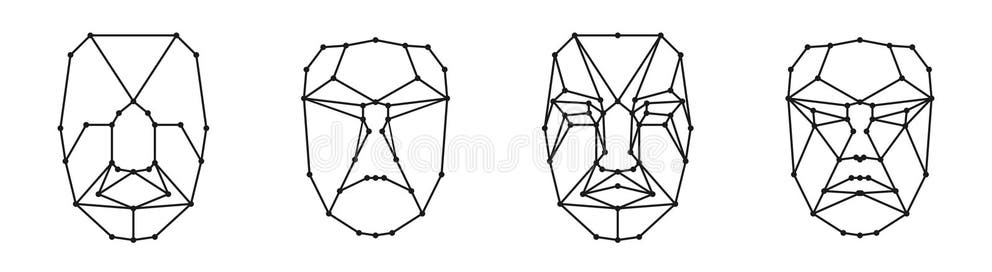 Face Recognition or Face Id Grid Stock Vector - Illustration of ...