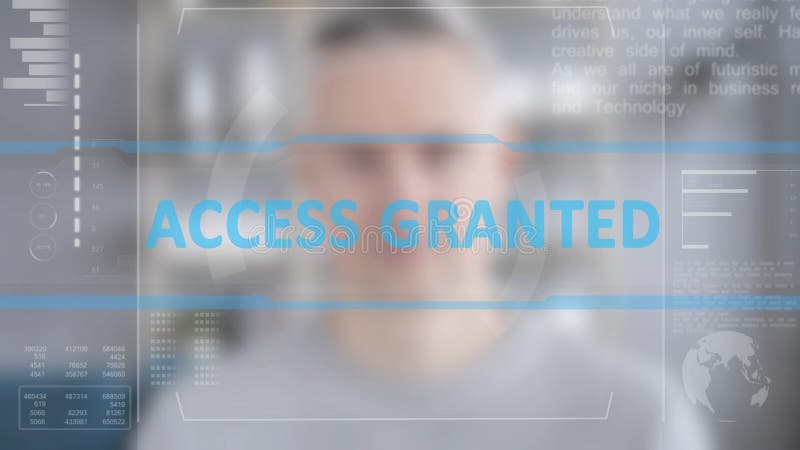 Face Recognition, Security Check of Middle Aged Man Stock Image - Image ...