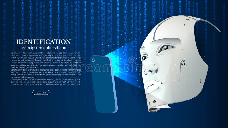 Face Recognition System Concept Low Polygon Human Face Stock ...