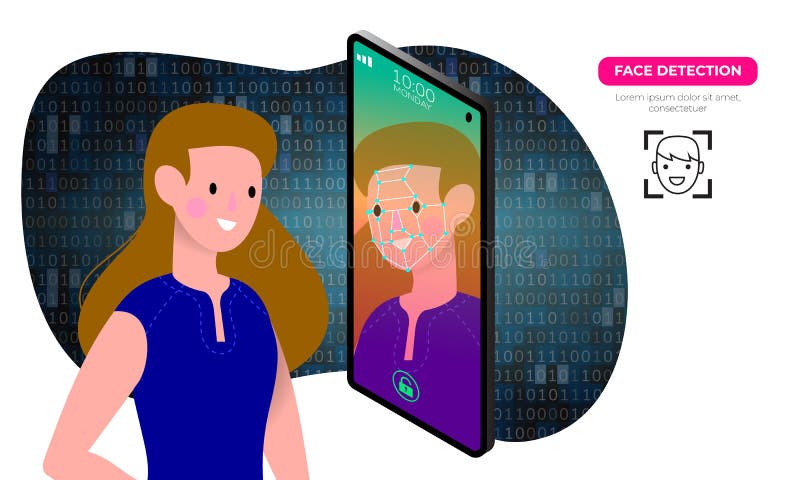 Face Recognition System Concept on Smart Phone Human Face Scanning ...