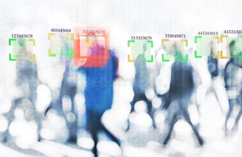 Face Recognition Technology Concept Illustration of Big Data and ...