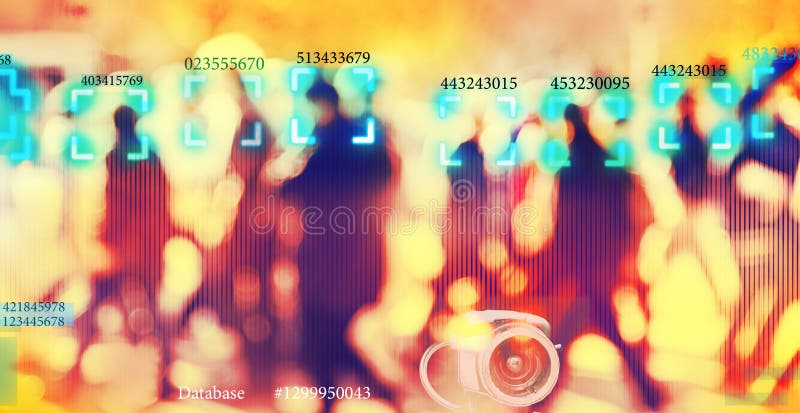 Face Recognition Technology Concept Illustration of Big Data and ...