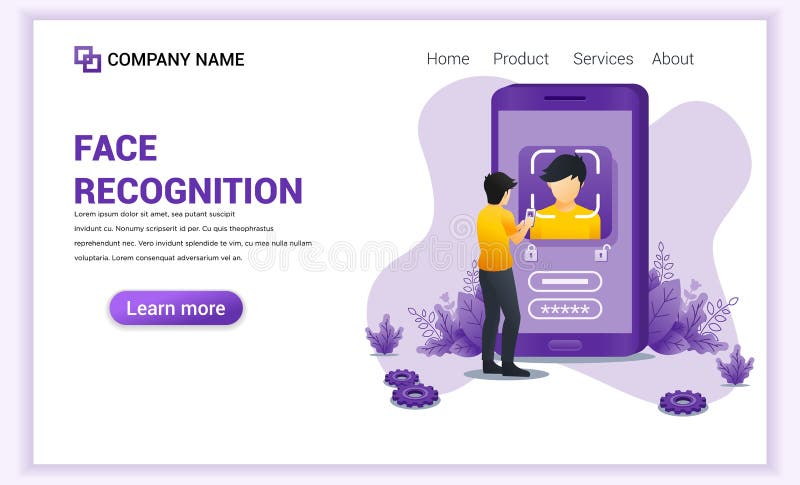 Face Recognition Technology System Concept. Biometric Identification ...