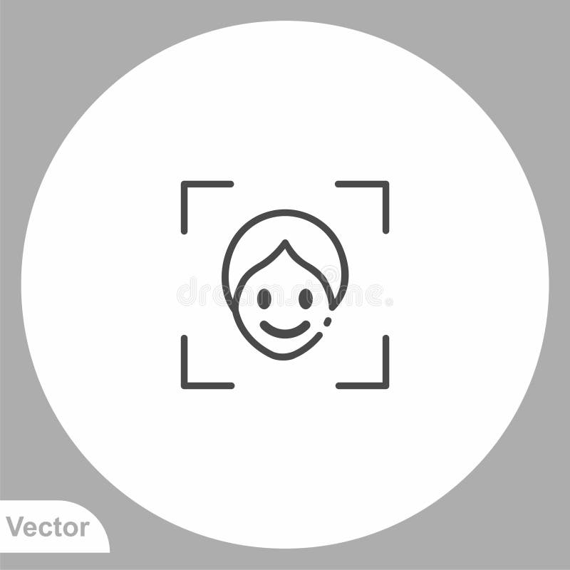 Face Recognition Vector Icon Sign Symbol Stock Vector - Illustration of ...