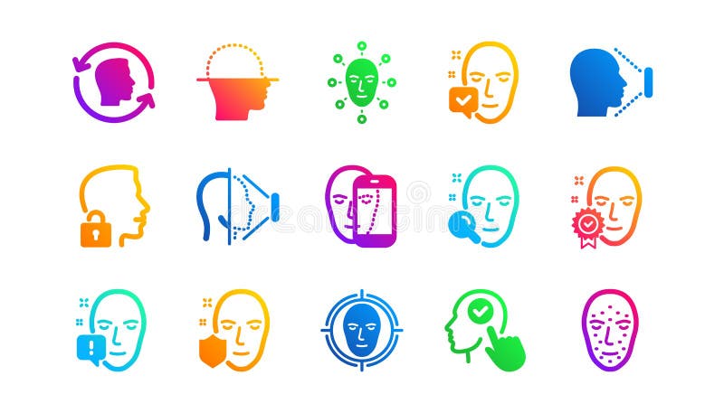Face Recognize Icons. Biometrics Detection, Face Id and Scanning ...