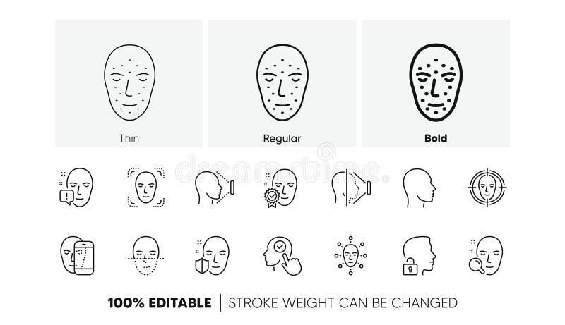 Face Recognition Biometrics Icon Stock Illustrations – 2,652 Face ...