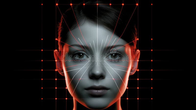 Face Recognizes System, Face Scan, Generative AI Stock Illustration ...