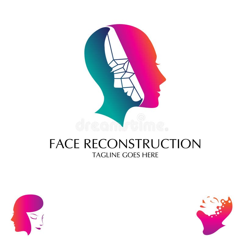 Face Reconstruction Concept Vector Logo Stock Vector - Illustration of ...