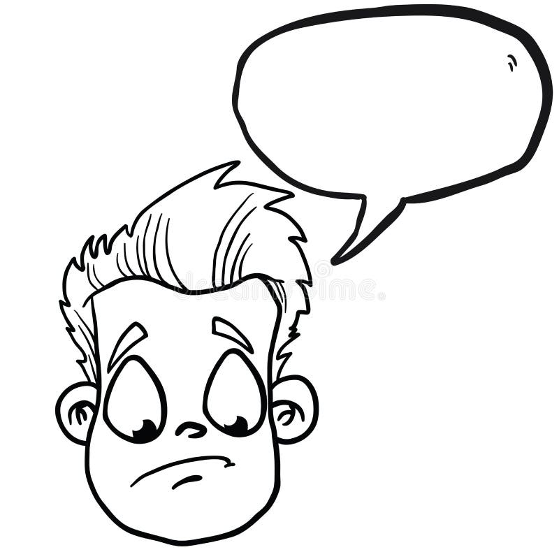 Face sad bubble black stock illustration. Illustration of portrait ...