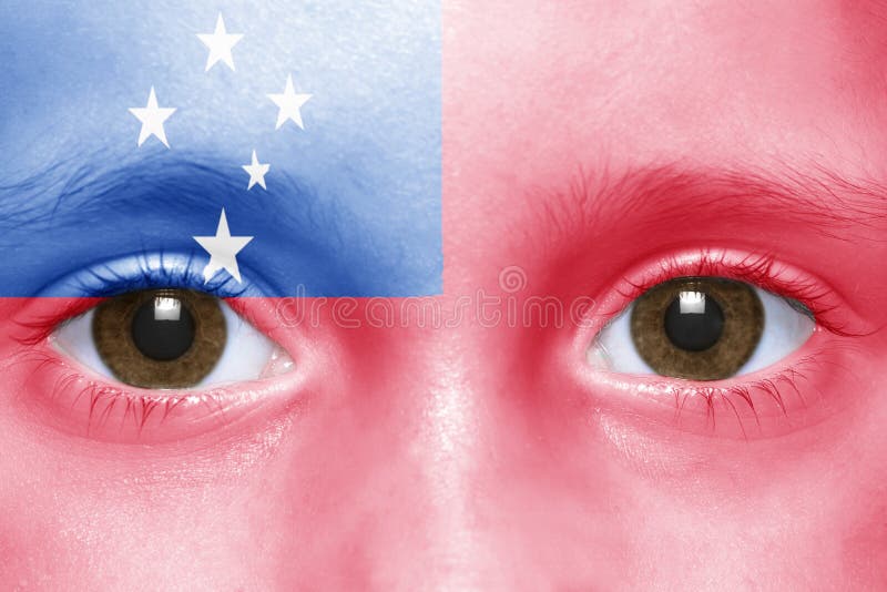 Face with samoa flag stock image. Image of capital, human - 95521121