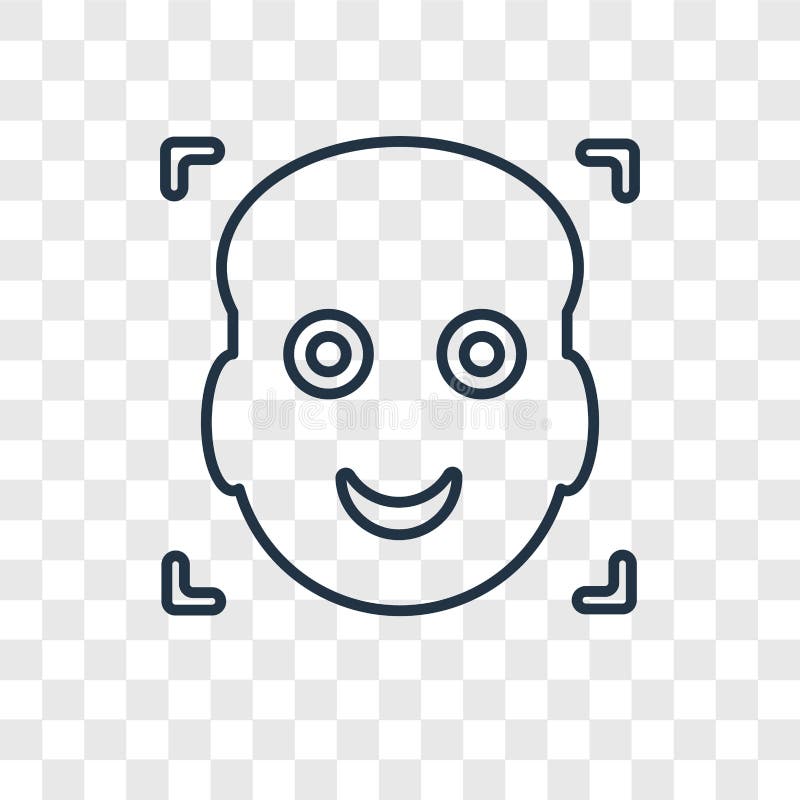 Face Concept Vector Linear Icon Isolated On Transparent Background ...