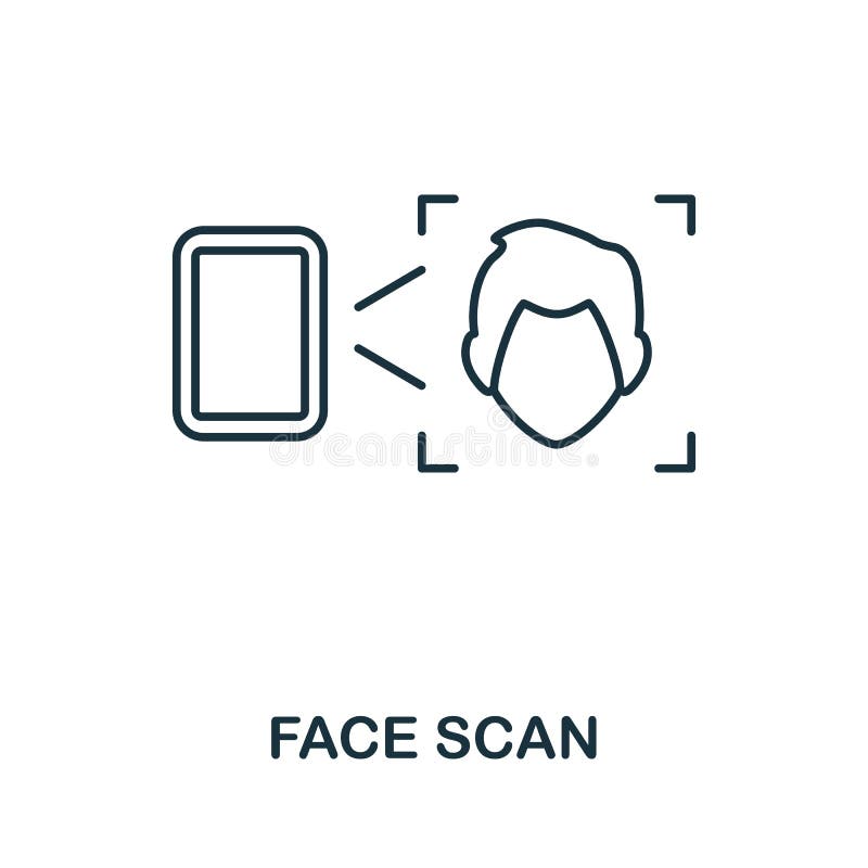 Face Scan Icon. Line Element from Technology Collection. Linear Face ...