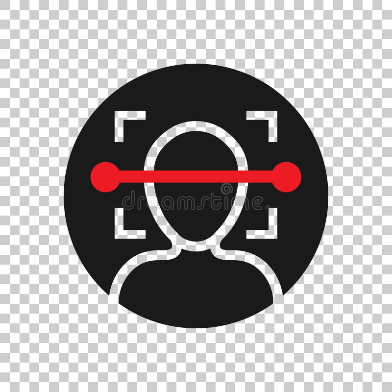 Face Scan Icon in Transparent Style. Facial Id Vector Illustration on ...
