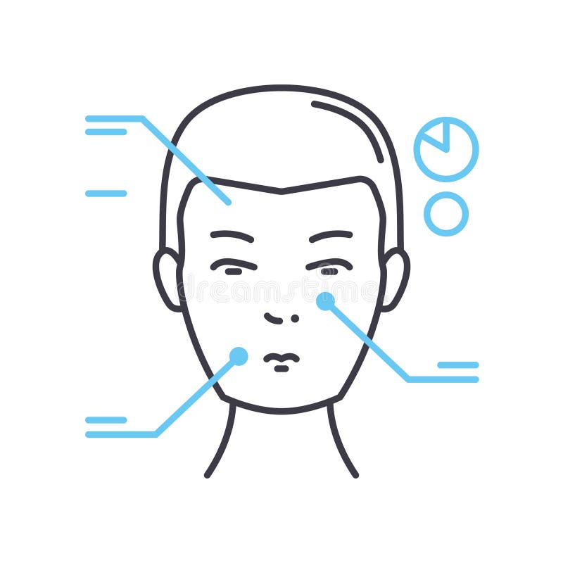 Face Scan Line Icon, Outline Symbol, Vector Illustration, Concept Sign ...