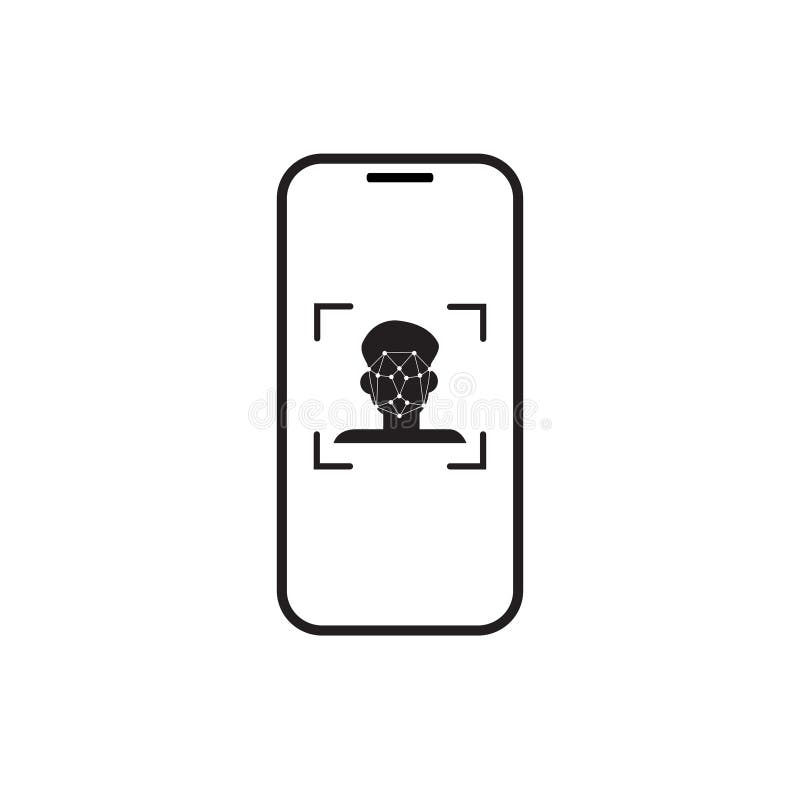 Face Scan Recognition System Smart Phone Icon Stock Vector ...