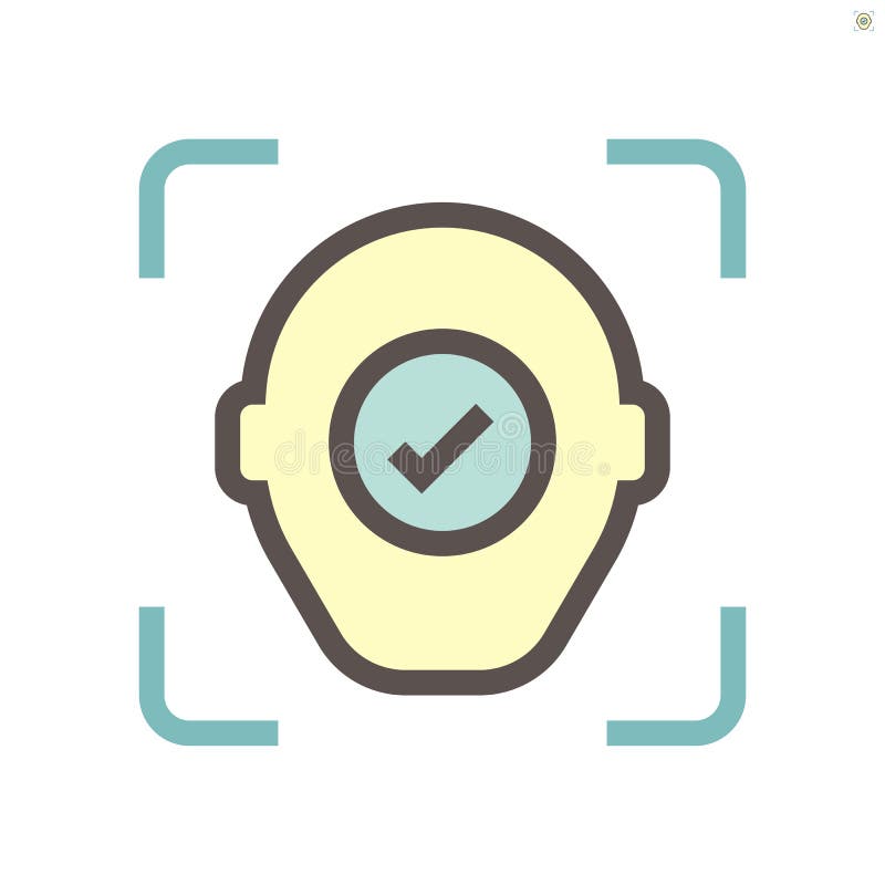 Face Scan Icon, Smartphone Screen with Facial Scanner, Facial ...