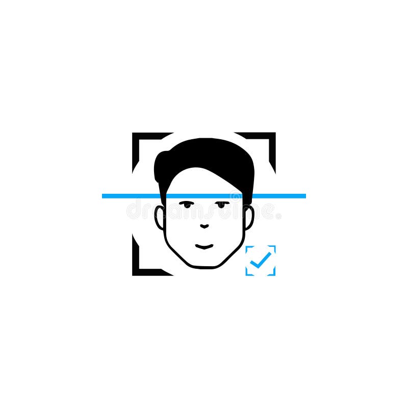 Face Scanning Authentication Colorful Icon Stock Vector - Illustration ...