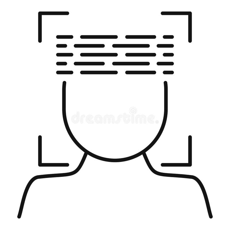 Face Scanning Icon, Outline Style Stock Vector - Illustration of human ...