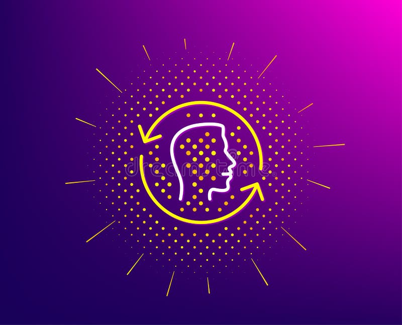 Face Scanning Repeat Line Icon. Face Id Update Sign. Vector Stock ...