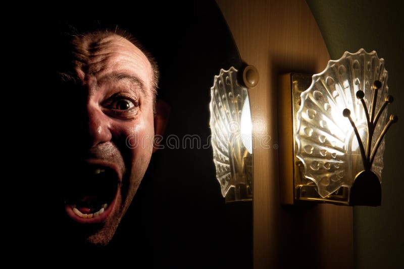 Scary Ghost Face In Dark Mirror Stock Image - Image of dreaming ...