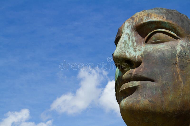 Face sculpture stock image. Image of think, stare, blue - 59309727